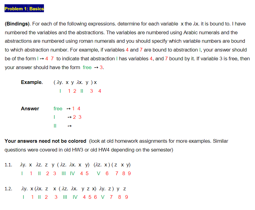Solved (Bindings). For each of the following expressions. | Chegg.com