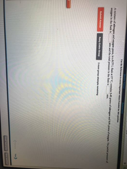 Solved Use the A mixture of nitrogen and oxygen gases, in a | Chegg.com
