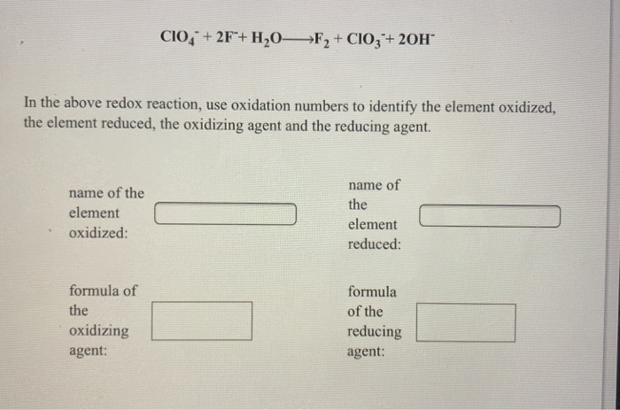 Solved In the above redox reaction, use oxidation numbers to | Chegg.com