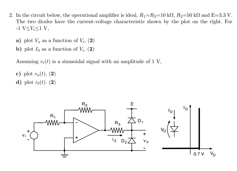 Solved In the circuit below, the operational amplifier is | Chegg.com