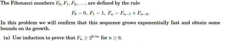 Solved The Fibonacci numbers Fo, F1, F2, ..., are defined by | Chegg.com
