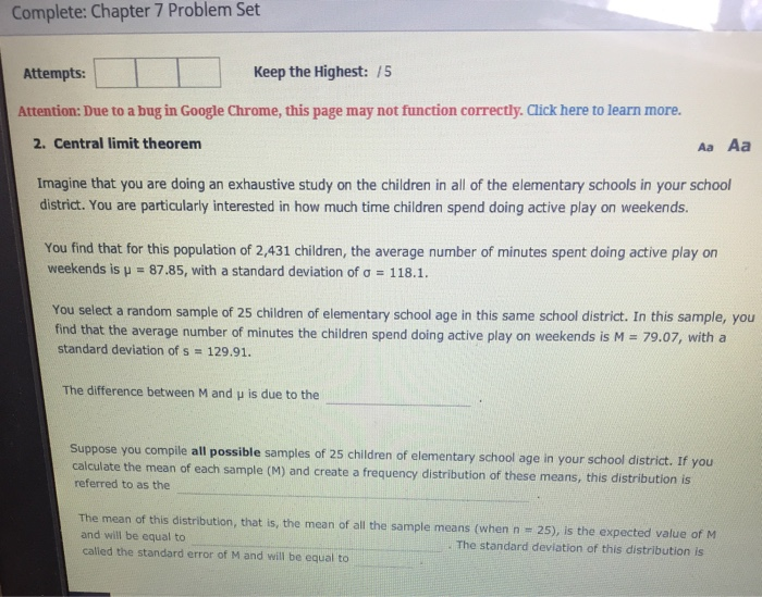 Solved Complete: Chapter 7 Problem Set Keep the Highest: 15 | Chegg.com