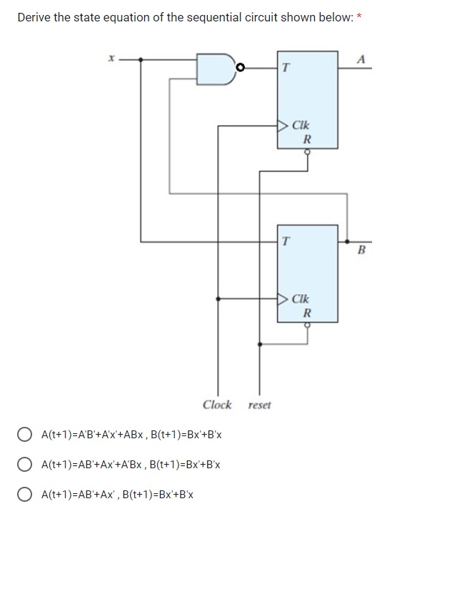 Solved Derive the state equation of the sequential circuit | Chegg.com