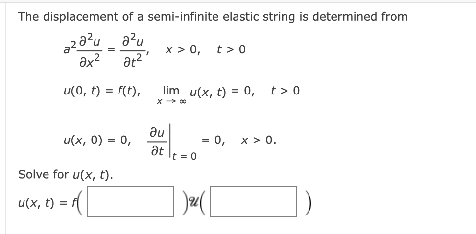 Solved The displacement of a semi-infinite elastic string is | Chegg.com