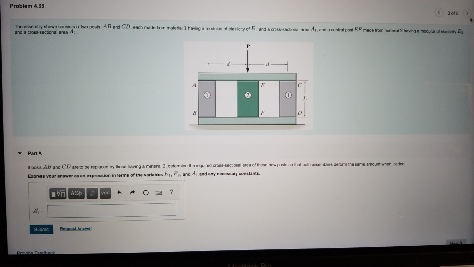 Solved Problem 4.65 3 of 5 The assembly shown consists of | Chegg.com
