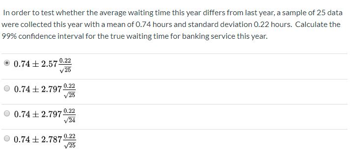 Solved In order to test whether the average waiting time | Chegg.com