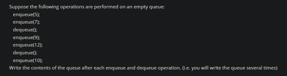 Solved Suppose the following operations are performed on an | Chegg.com