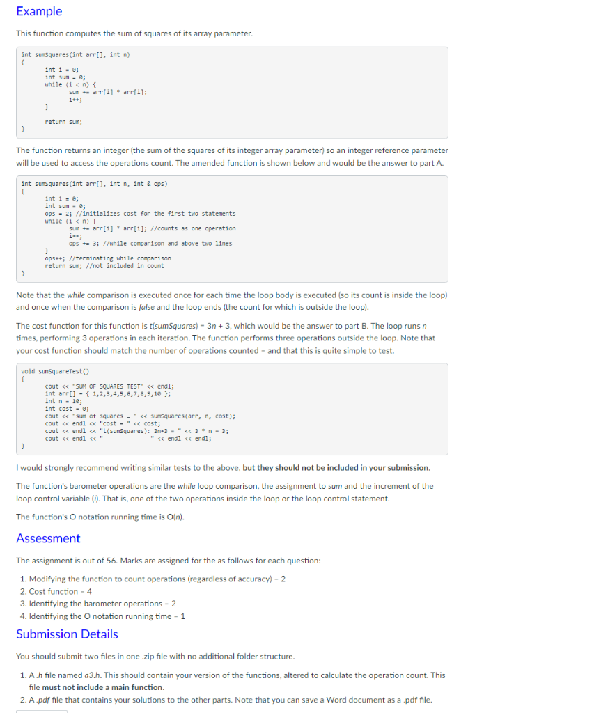 Solved Modify the function to count the number of operations | Chegg.com