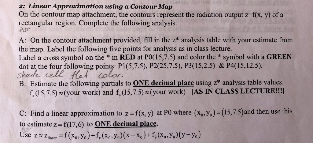 2 Linear Approximation Using A Contour Map On The