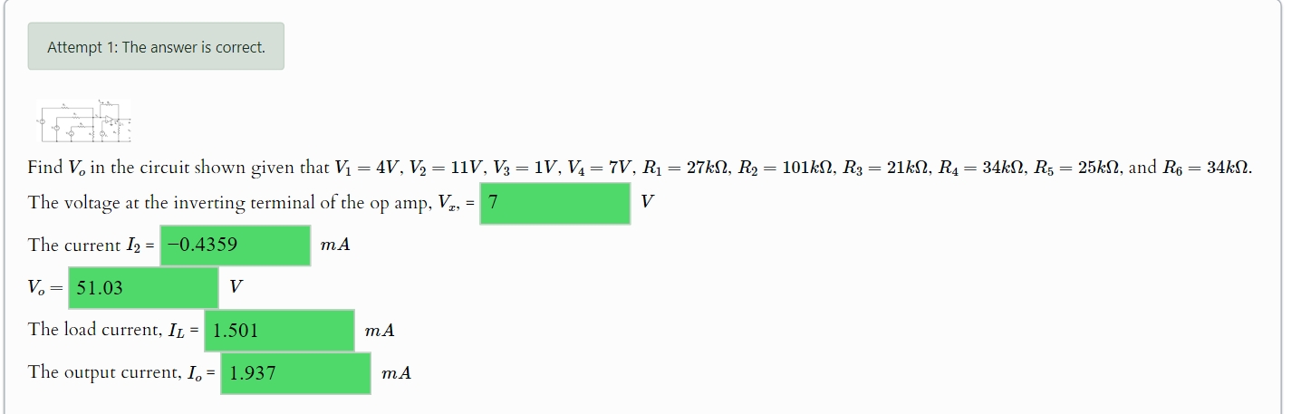 Solved Attempt 1: The answer is correct.Find V_(o) ﻿in the | Chegg.com