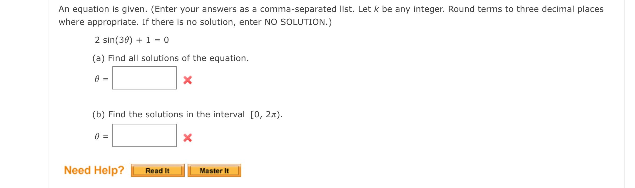 Solved An equation is given. (Enter your answers as a | Chegg.com Solved An equation is given. (Enter your answers as a | Chegg.com