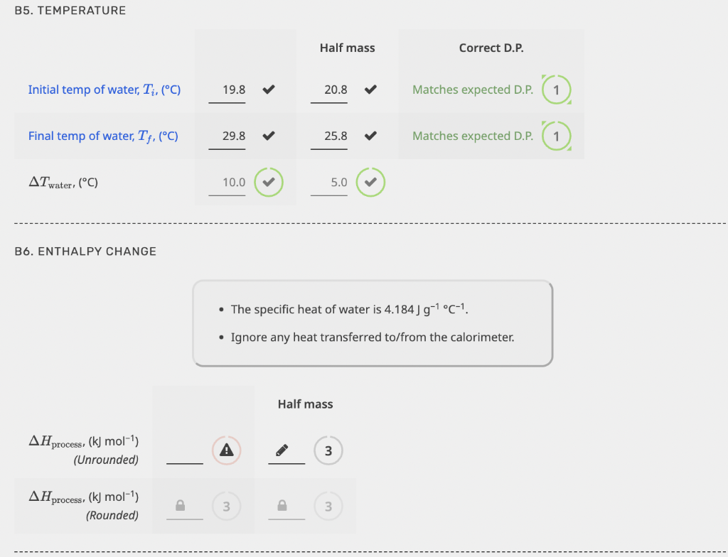 Solved B3. MASS AND MOLES OF SALT B3a. MASS OF SALT Half | Chegg.com