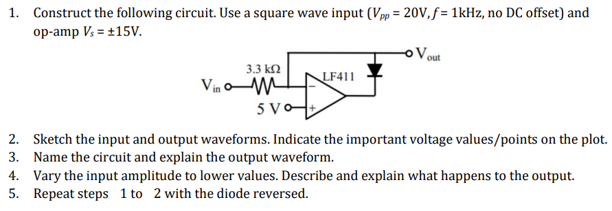 Solved Construct the following circuit. Use a square wave | Chegg.com