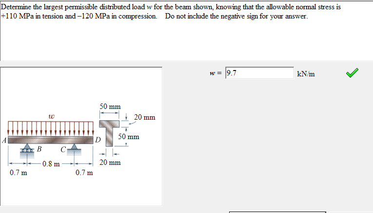 Solved Determine the largest permissible distributed load w | Chegg.com