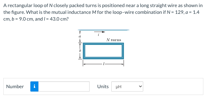 Solved A rectangular loop of N closely packed turns is | Chegg.com