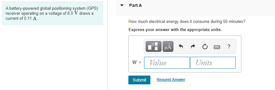 Solved Part A A battery-powered global positioning system | Chegg.com