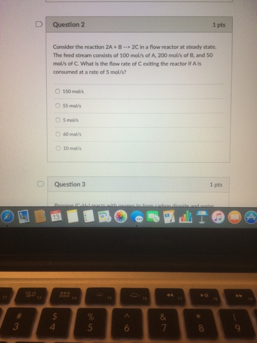Solved ! Question 2 1 pts Consider the reaction 2A+ B-> 2C | Chegg.com