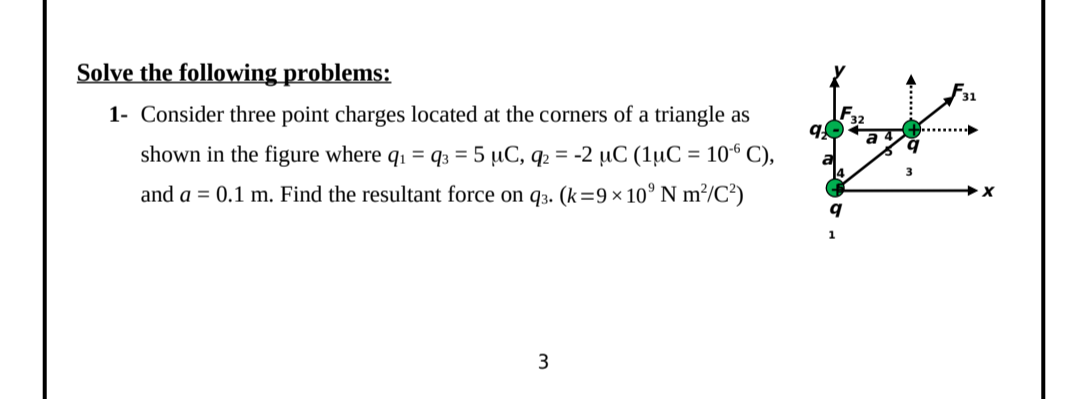 Solved Solve the following problems:1- ﻿Consider three point | Chegg.com