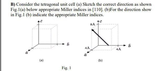 Solved B) Consider the tetragonal unit cell (a) Sketch the | Chegg.com