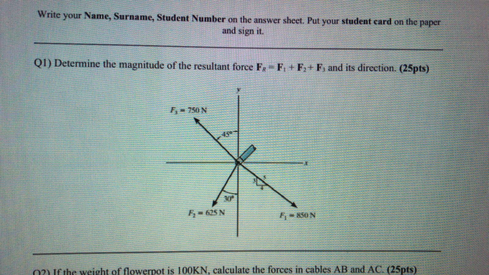 Solved Write your Name, Surname, Student Number on the | Chegg.com