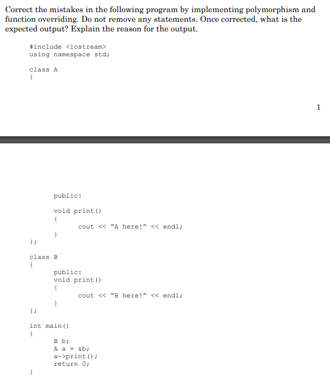 Solved Correct the mistakes in the following program by | Chegg.com