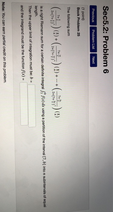 Solved Sec5.2: Problem 6 Previous Problerm List Next (1 | Chegg.com