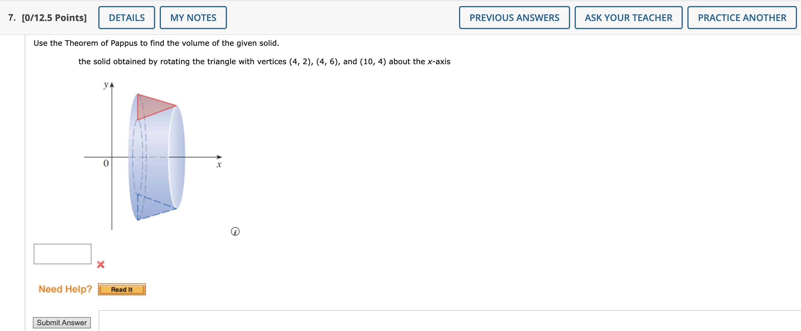 Solved Use the Theorem of Pappus to find the volume of the | Chegg.com