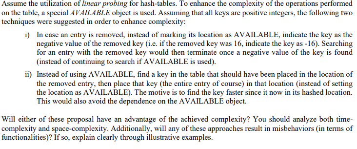 Solved Assume the utilization of linear probing for | Chegg.com