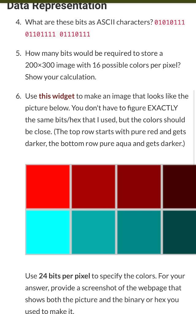 Solved 4. What are these bits as ASCII characters? 01010111 | Chegg.com