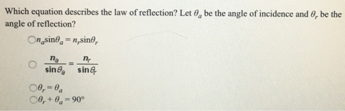Law Of Reflection Equation