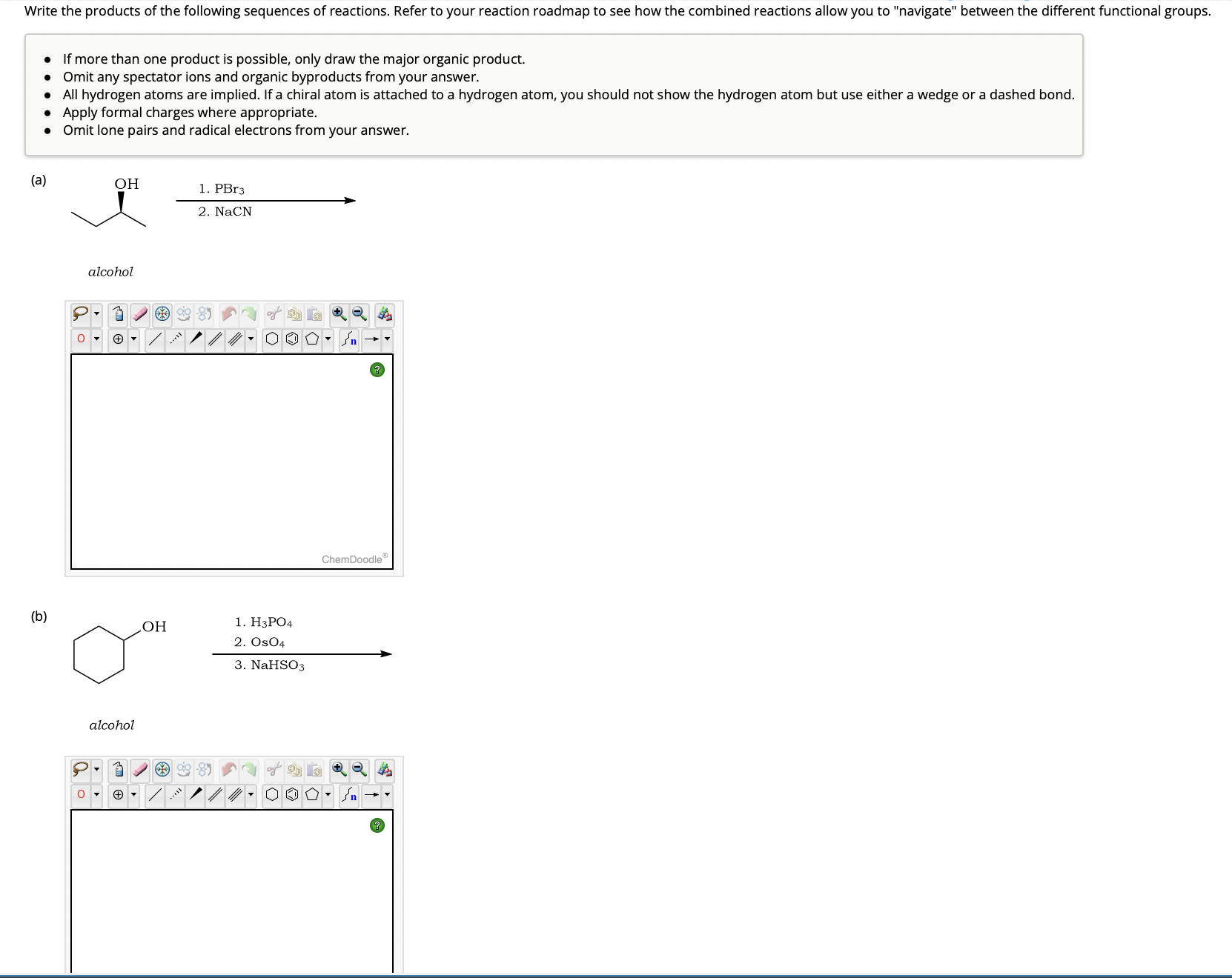 Solved Write the products of the following sequences of | Chegg.com