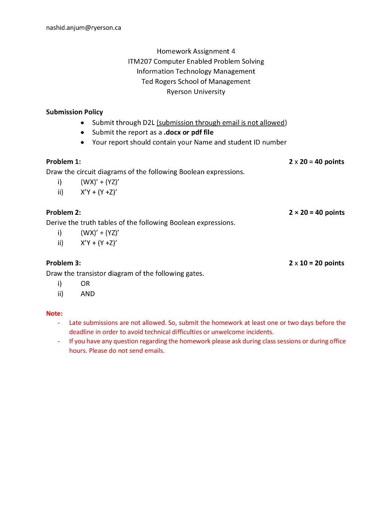 Solved Homework Assignment 4 Itm207 Computer Enabled Problem 