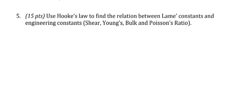 Solved 5. (15 pts) Use Hooke's law to find the relation | Chegg.com Solved 5. (15 pts) Use Hooke's law to find the relation | Chegg.com