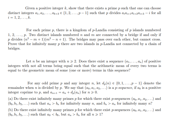 Solved Given a positive integer k, show that there exists a | Chegg.com