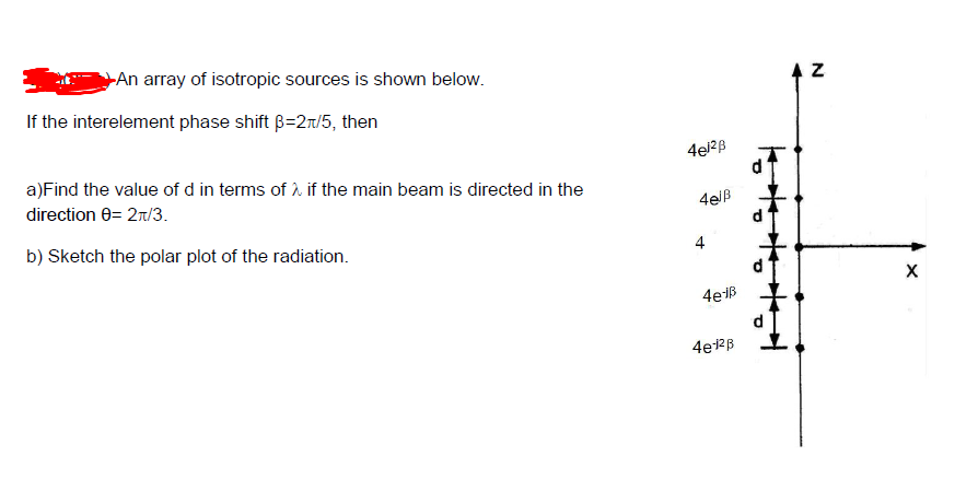 Solved A Z An Array Of Isotropic Sources Is Shown Below If 6698