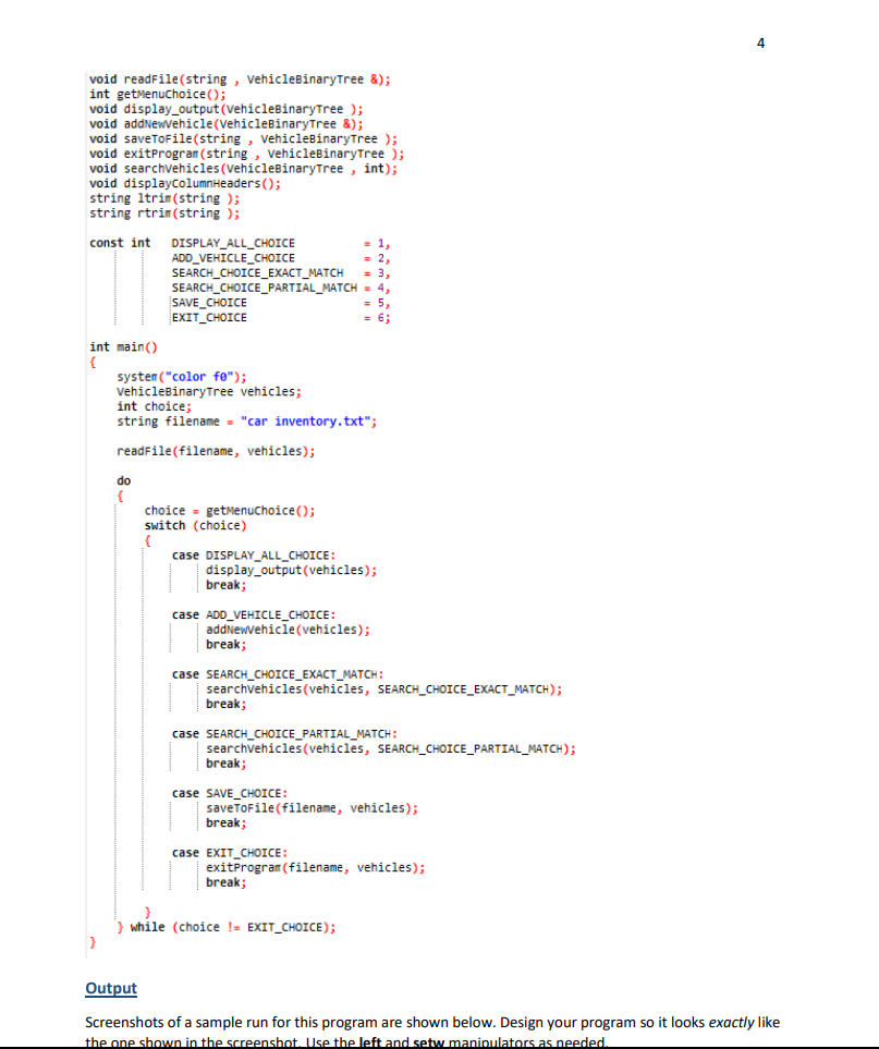 Solved Programming Assignment: Vehicle Tree Write a C++ | Chegg.com