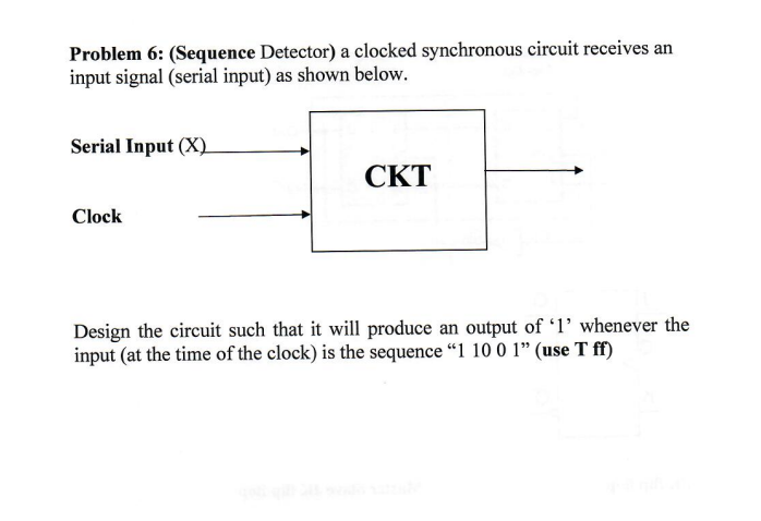 Solved Problem 6: (Sequence Detector) a clocked synchronous | Chegg.com