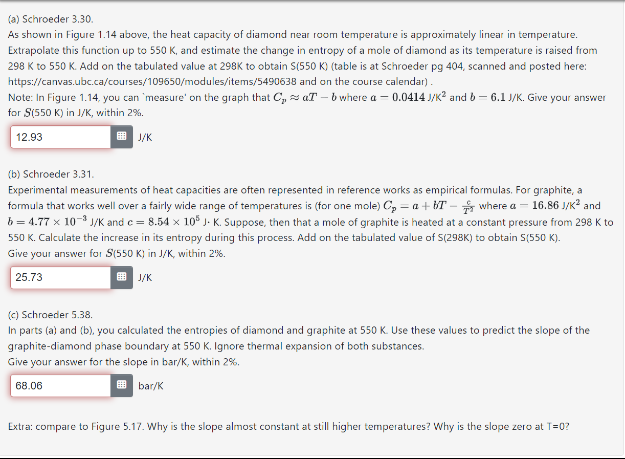Solved Figure 1.14. Measured heat capacities at constant | Chegg.com