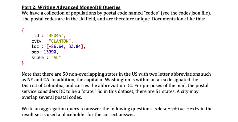 Solved In this assignment, you will use MongoDB query | Chegg.com Solved In this assignment, you will use MongoDB query | Chegg.com