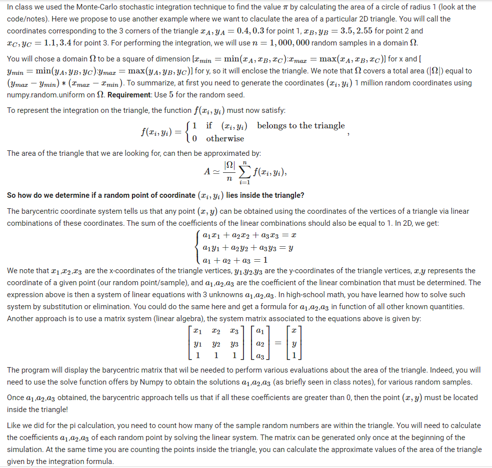 In class we used the Monte-Carlo stochastic | Chegg.com