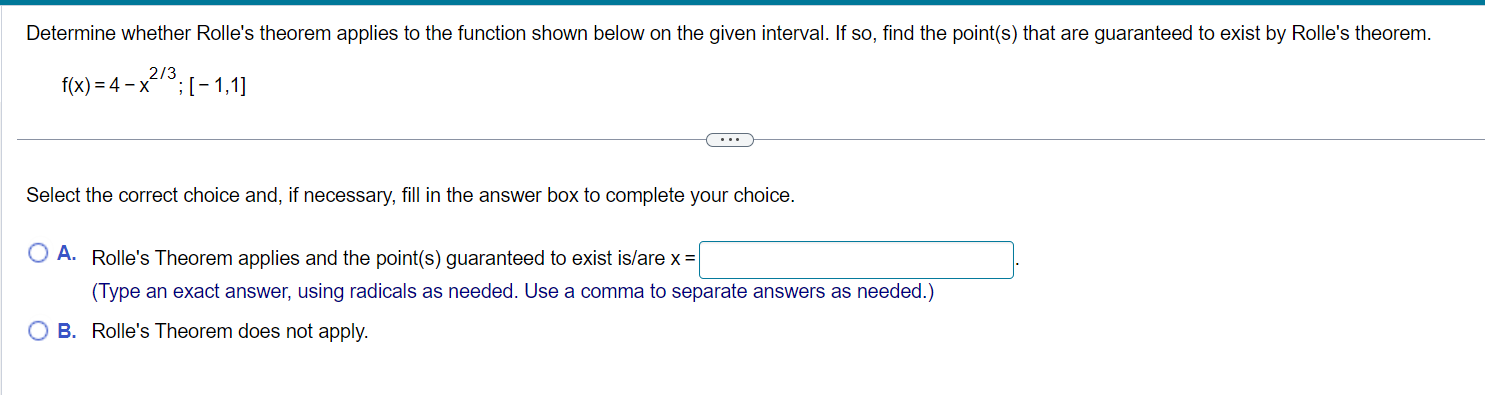 Solved Determine Whether Rolles Theorem Applies To The