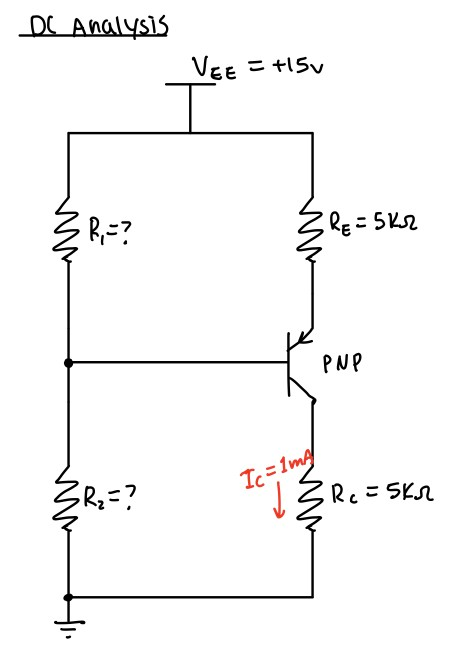 Solved Find the values for R1 and R2 given that Ic=1mA, | Chegg.com