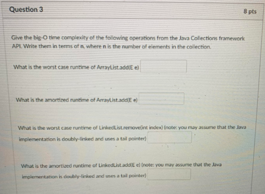 Solved Give the big-O time complexity of the following | Chegg.com