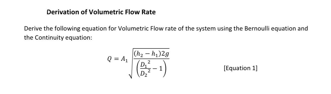 Solved Derivation of ﻿Volumetric Flow RateDerive the | Chegg.com