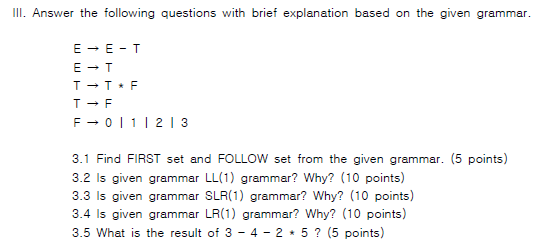 Solved III. Answer the following questions with brief | Chegg.com