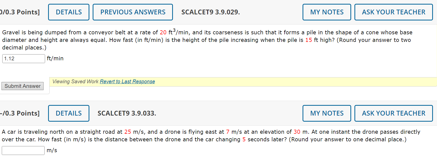 Solved /0.3 Points] DETAILS PREVIOUS ANSWERS SCALCET9 | Chegg.com