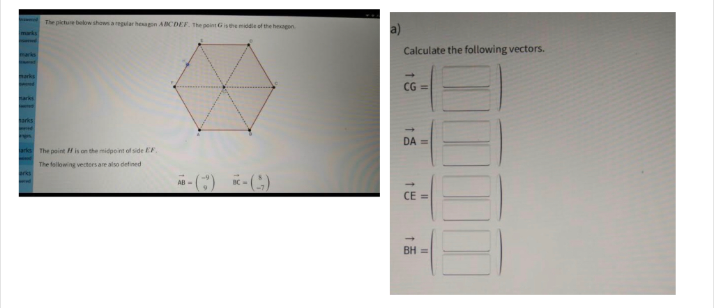 Solved The picture below shows a regular hexagon ABCDEF. The | Chegg.com