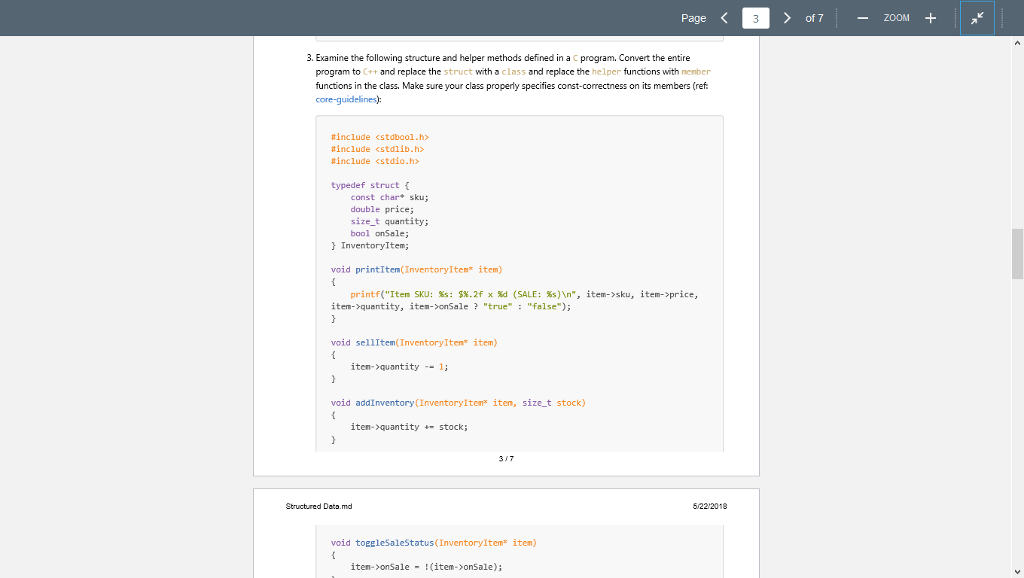Solved Page of 7 ZoOM 3. Examine the following structure and | Chegg.com