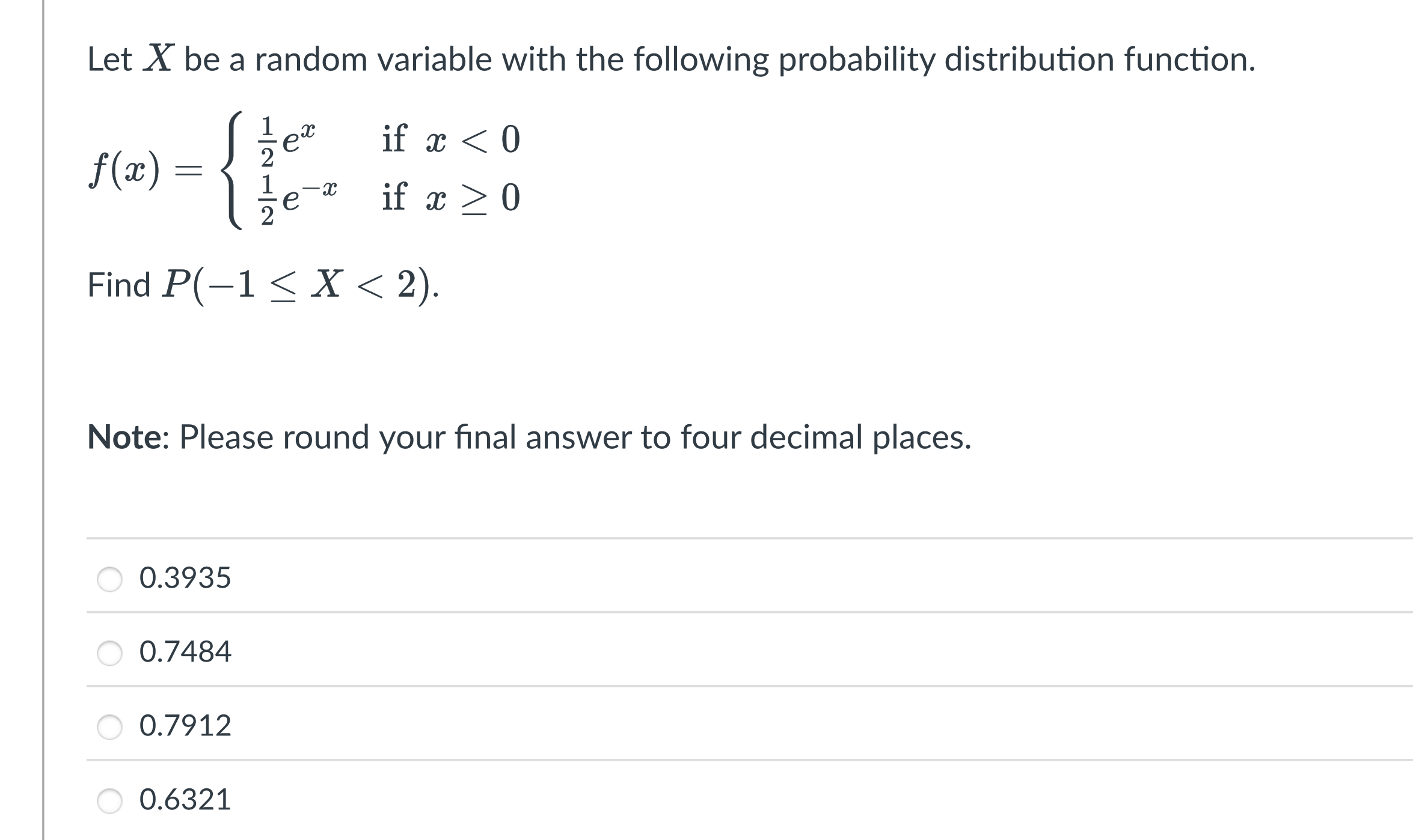 Let x be ﻿a random variable with the following | Chegg.com