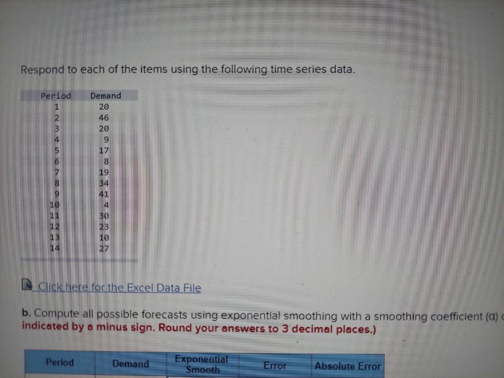 Solved Respond to each of the items using the following time | Chegg.com
